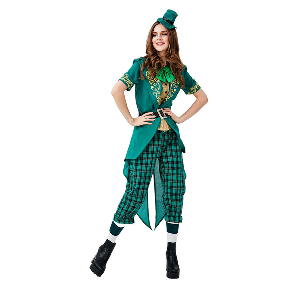 St. Patrick's Day Irish Leprechaun Adult Women Uniform Dress Up Cospla ...